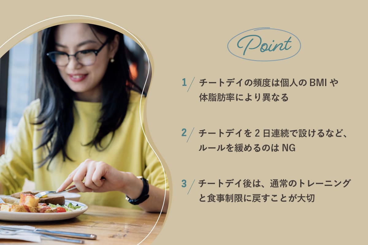 チートデイとは？体脂肪率別・BMI別の頻度、正しいやり方を紹介 - Wellulu